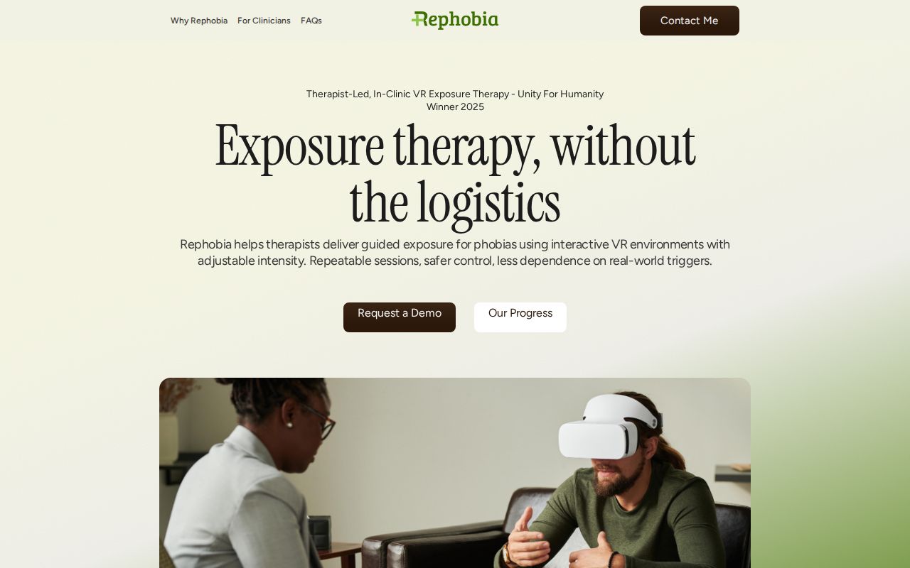 Rephobia - Therapist-led VR exposure therapy for phobias